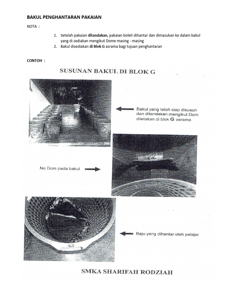Bakul Penghantaran Pakaian | PDF