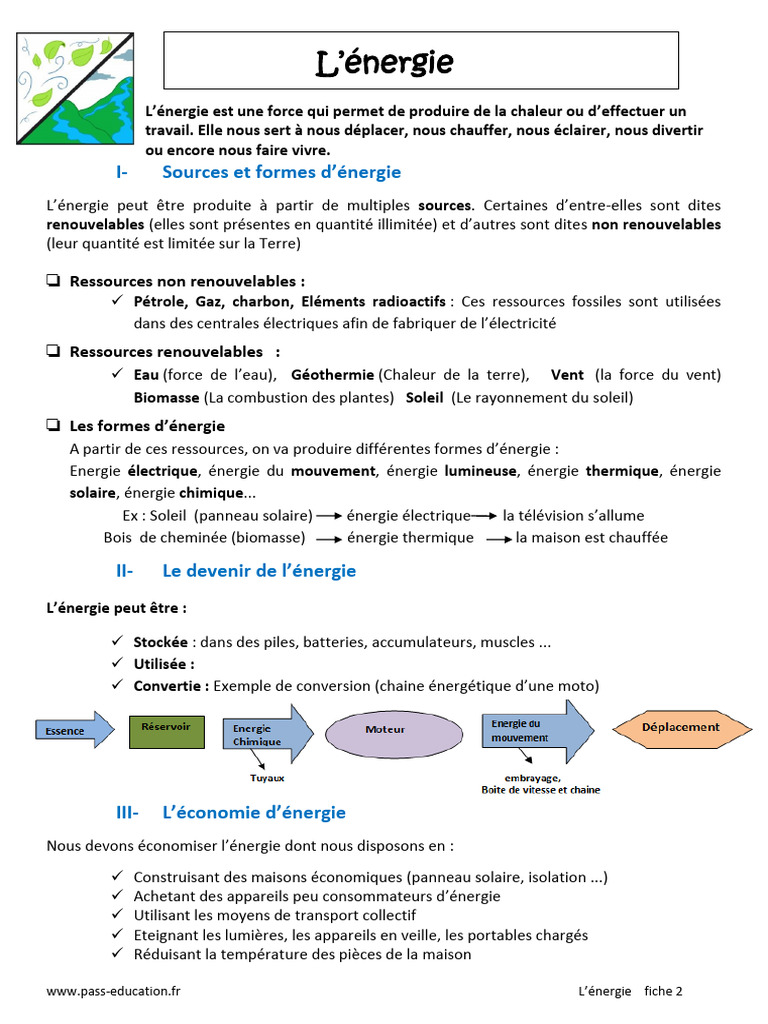 Energie 6ème Cours | PDF