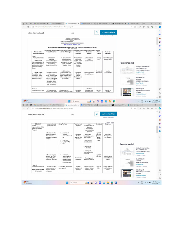 Catch Up Action Plan | PDF