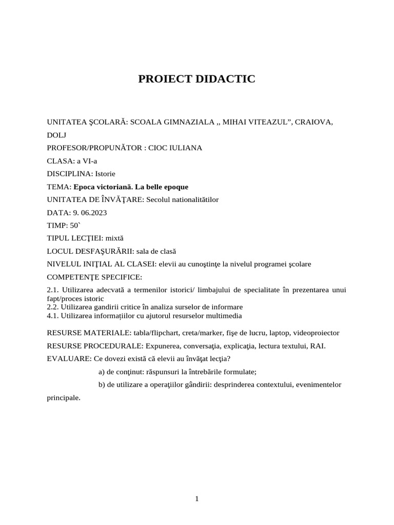 Plan Lectie Mixta | PDF