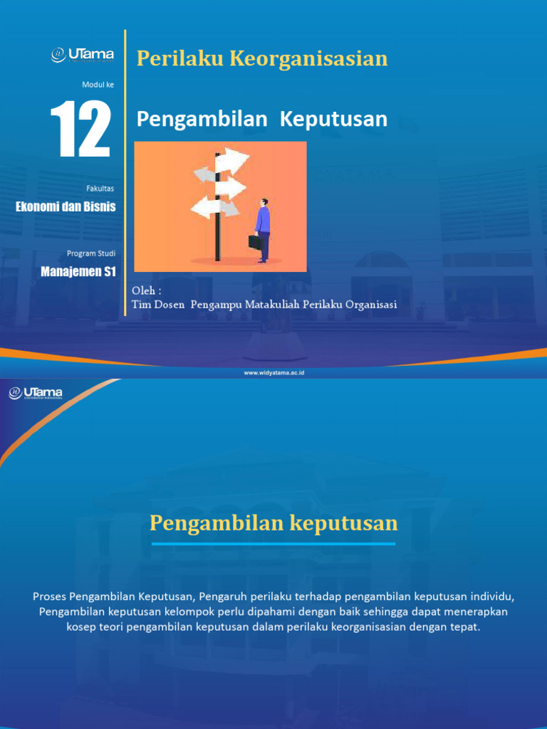 Pengambilan Keputusan Pertemuan 12 | PDF Pengambilan Keputusan Pertemuan 12 | PDF