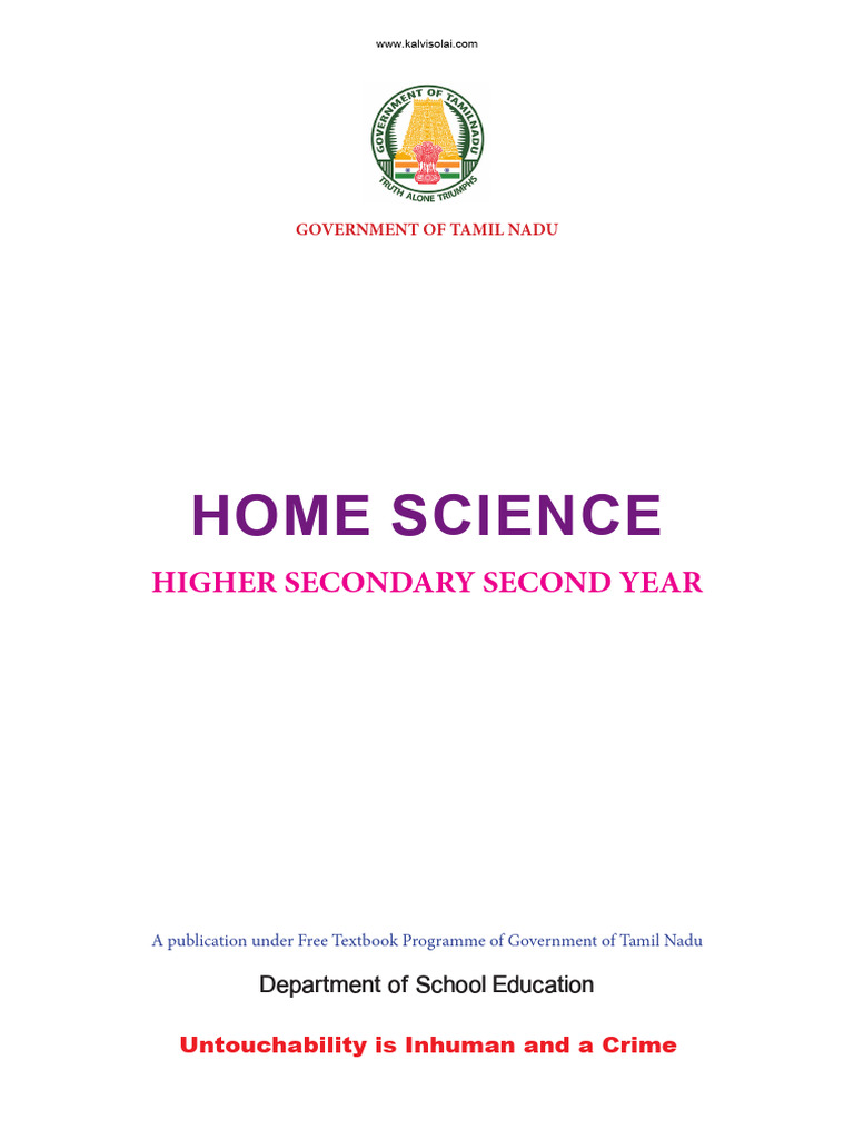 Home Science Class 12 Home Science em From 2019 | PDF