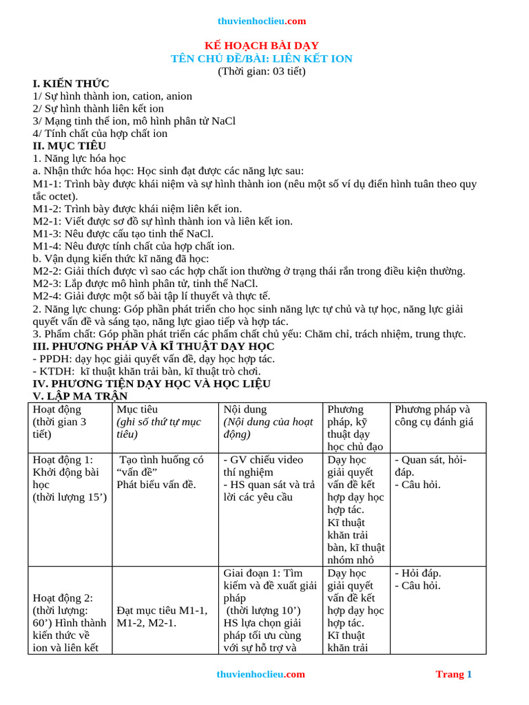 BT Tuan Luan Modun 3 Hoa Hoc THPT | PDF