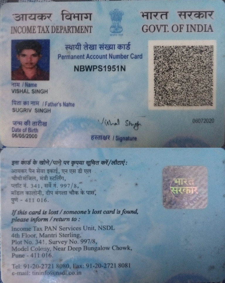 Original PAN Card for Vishal Singh | PDF