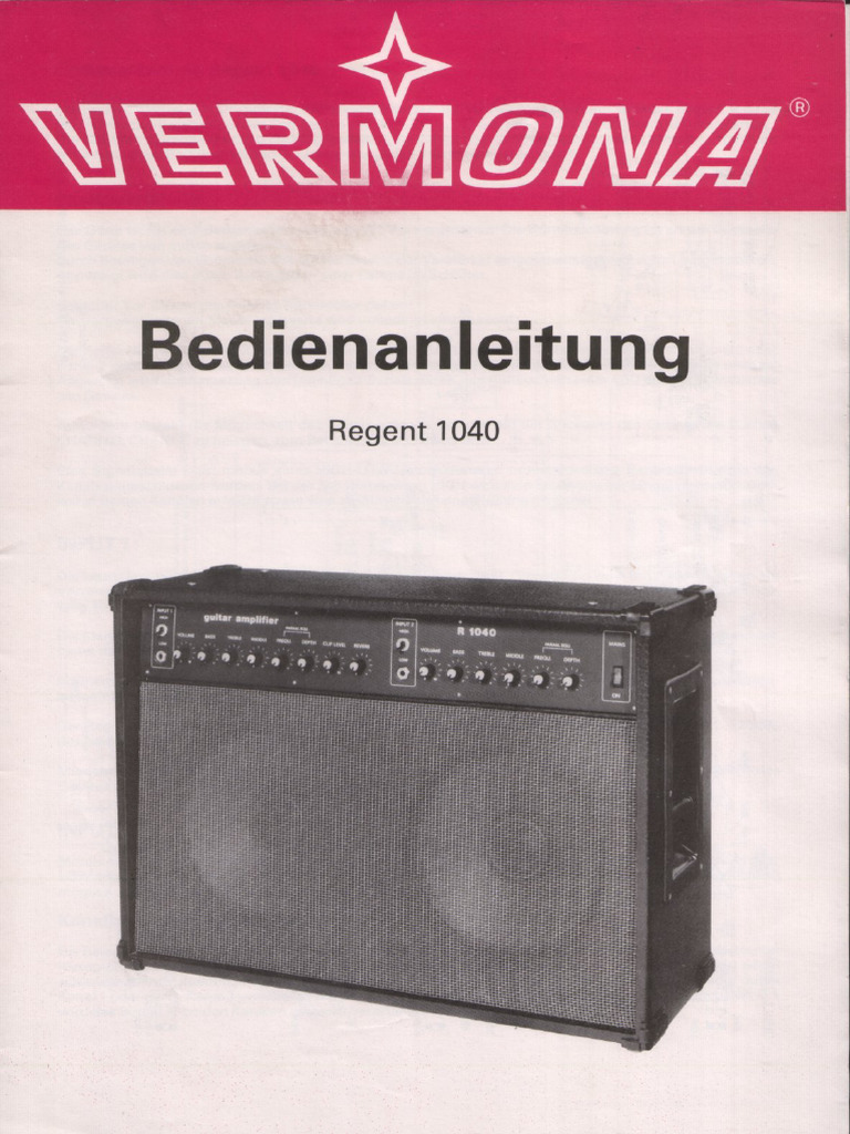 Vermona Regent 1040 Guitar Audio Amplifier Mixer SCH | PDF