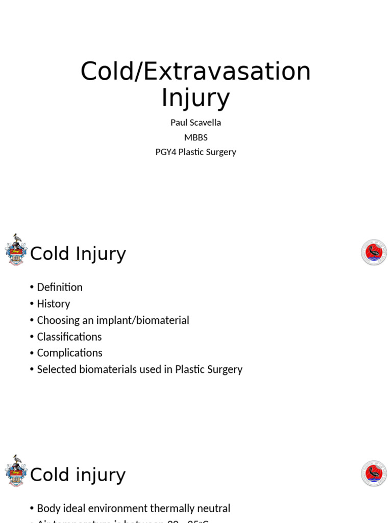 Cold and Extravasation Injury | PDF