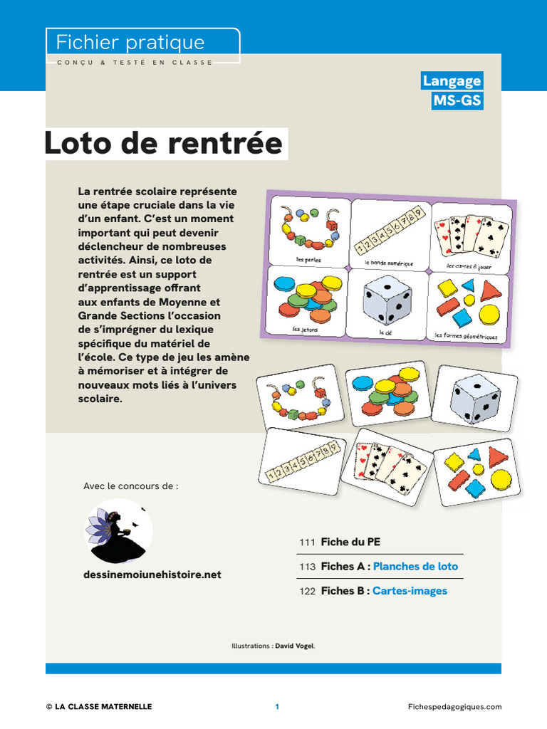 Fiche Pédagogique - Loto de Rentrée | PDF