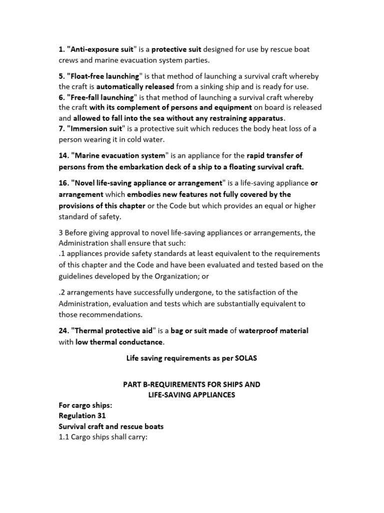 Definitions LSA Requirements | PDF | Shipping | Ships