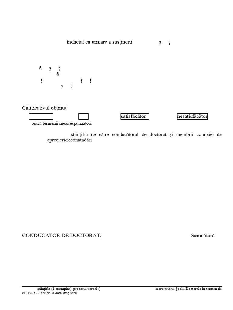Proces-Verbal Sustinere Proiect Stiintific | PDF