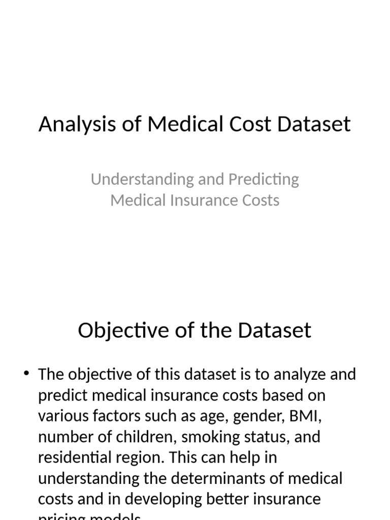 Medical Cost Dataset Analysis | PDF