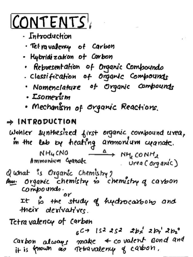 Organic Chemistry Class 11 | PDF