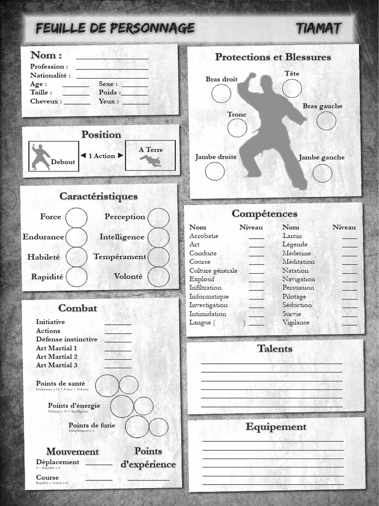 Tiamat Feuille de Personnage | PDF