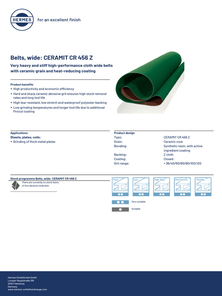 Belts, Wide: CERAMIT CR 456 Z | PDF