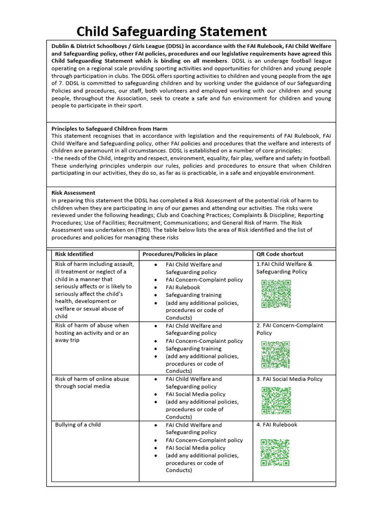 DDSL Child Safeguarding Statement 2022 | PDF