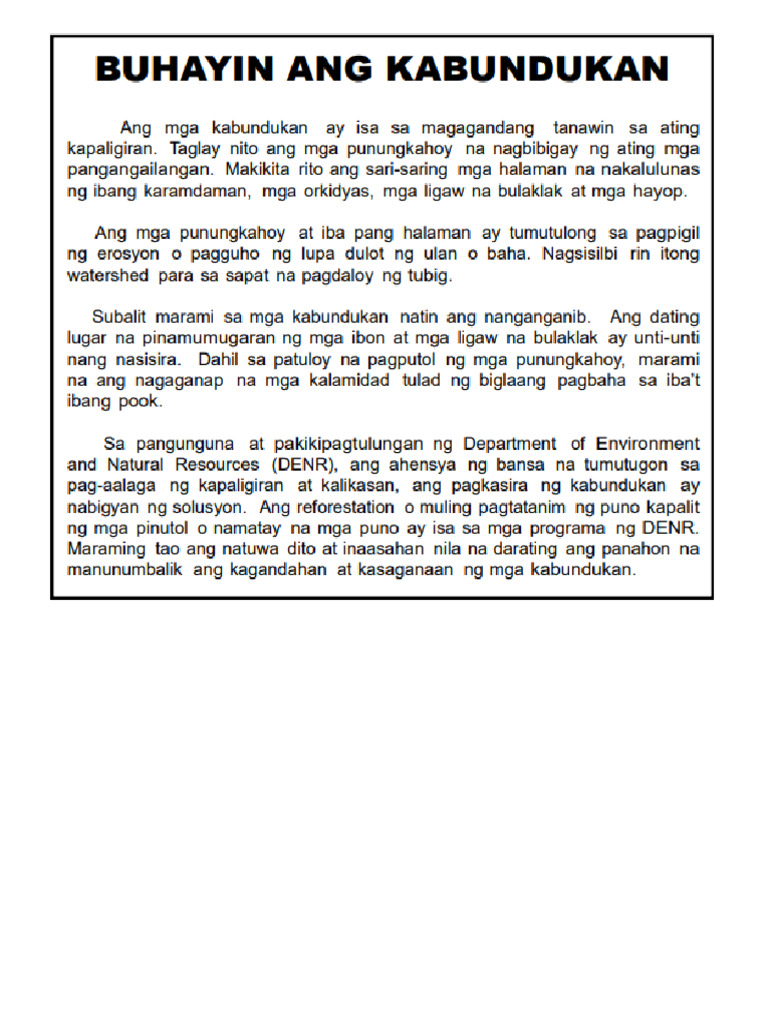 Buhayin Ang Kabundukan | PDF
