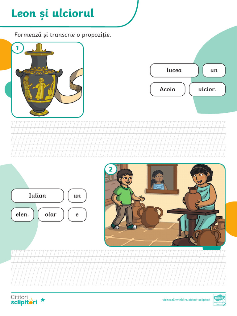 Nivel Usor - Leon Si Ulciorul - Fisa de Lectura Si Scriere | PDF