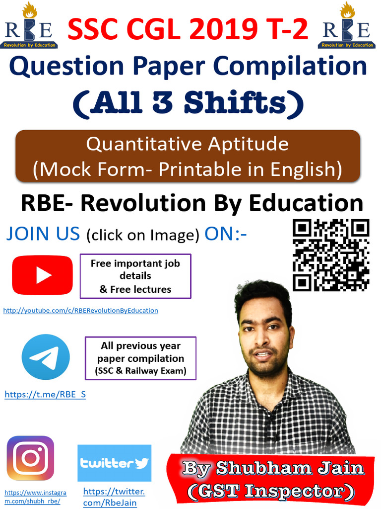 (All 3 Shifts) : Quantitative Aptitude (Mock Form-Printable in English) | PDF