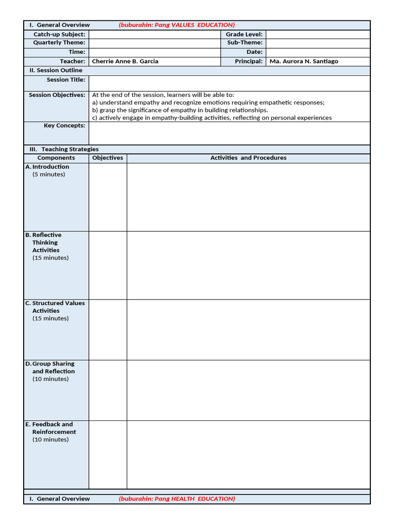 Catch Up Friday - Lesson Plan | PDF