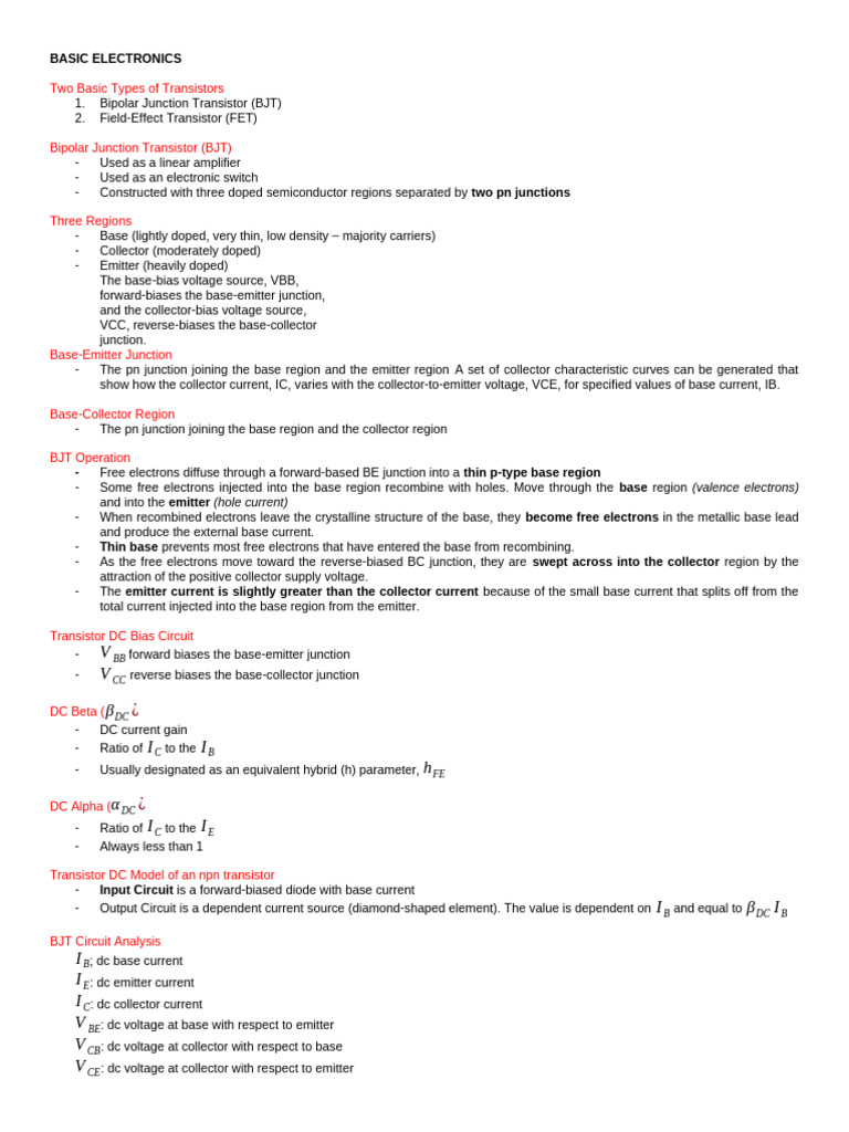Basic Electronics | PDF