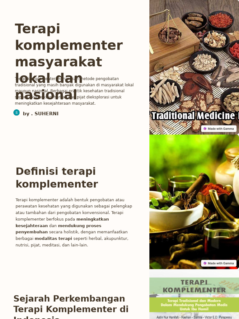 Terapi Komplementer Masyarakat Lokal Dan Nasional | PDF