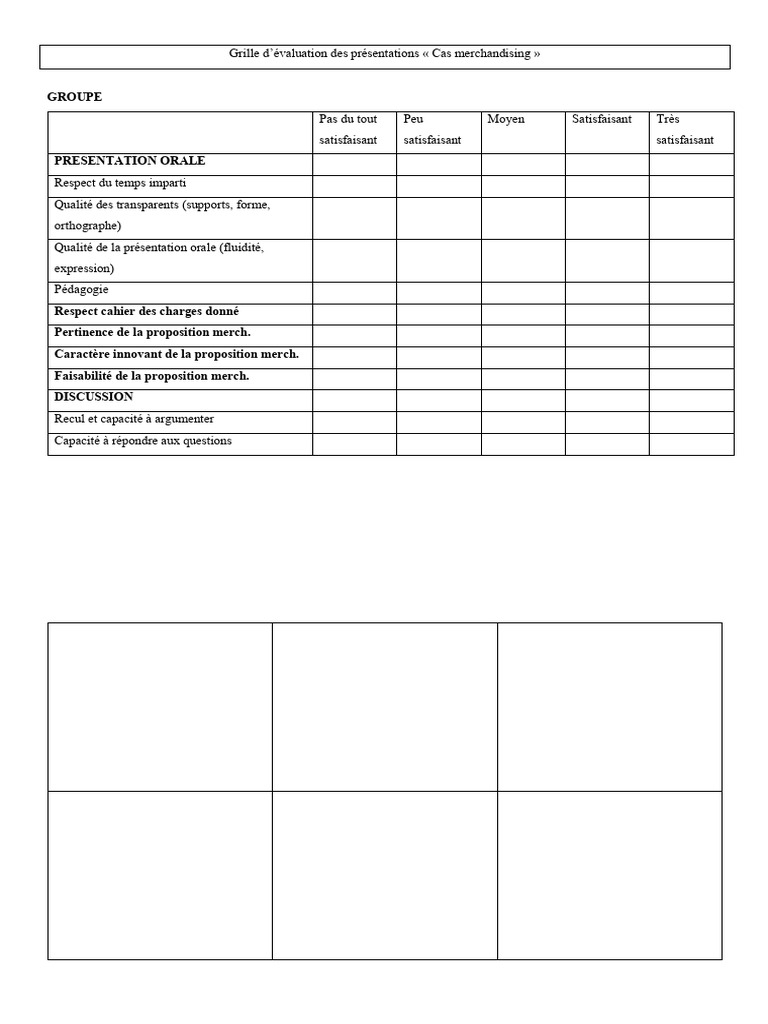 Grille Dâ Eì Valuation Cas Merch | PDF