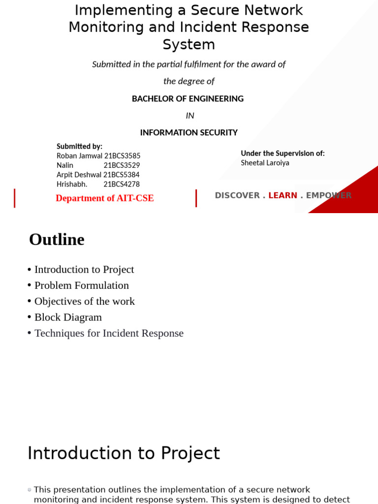 Implementing A Secure Network Monitoring and Incident Response System | PDF