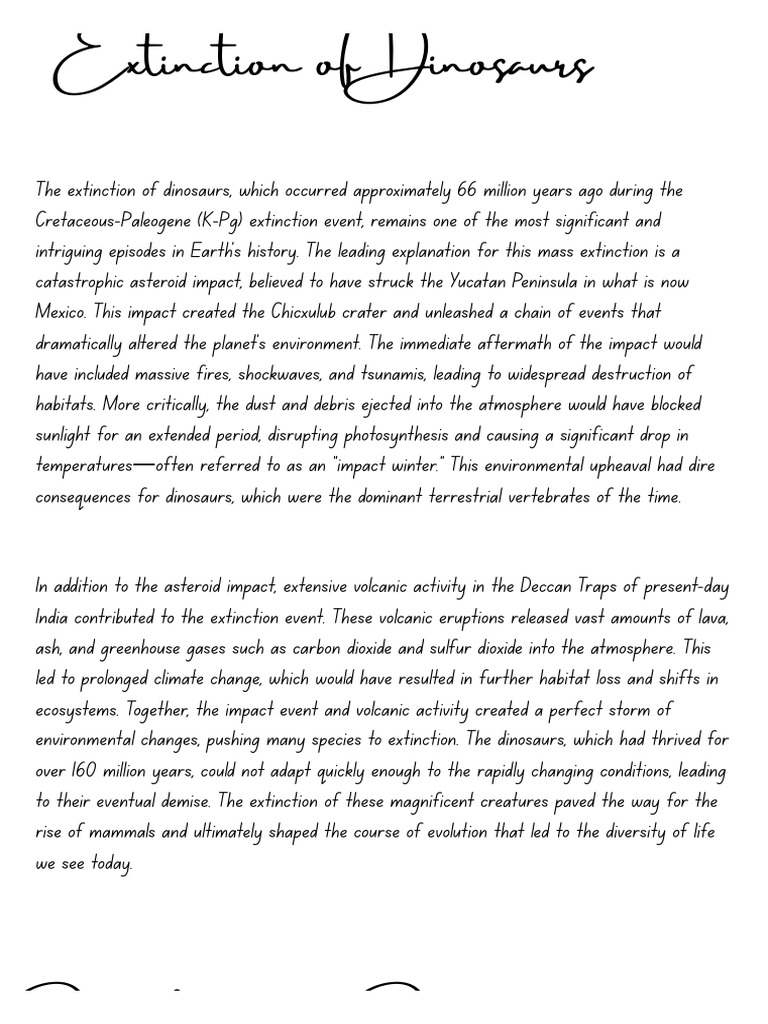 Extinction of Dinosaurs PDF | PDF