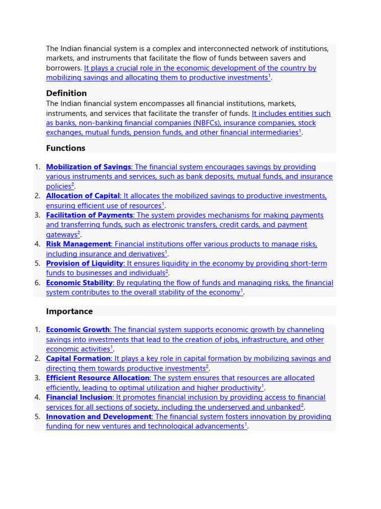 The Indian Financial System Is A Complex and Interconnected Network of ...