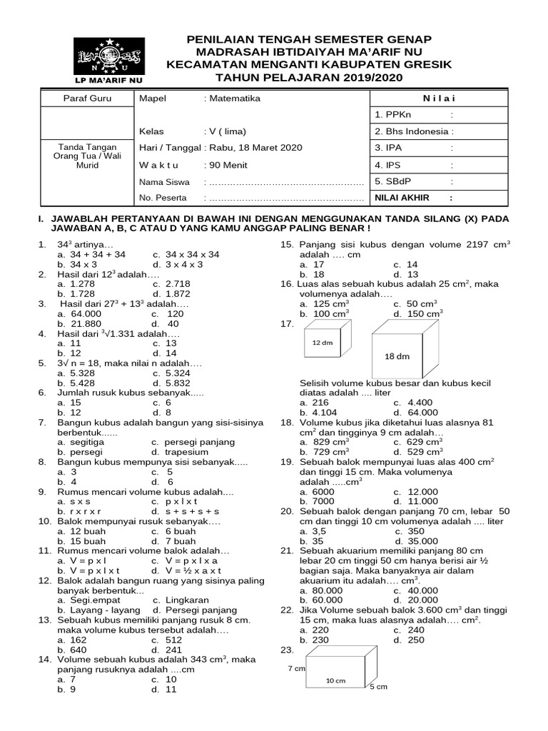 Matematika Kls 5 | PDF