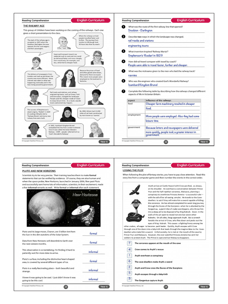 Headstart English Y6 Activity Booklet Ans-7-14 | PDF