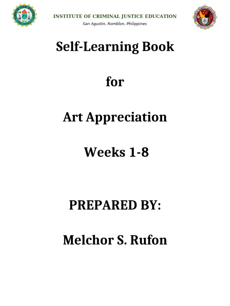 Self Learning Book For Art Appreciation Weeks 1 8 | PDF