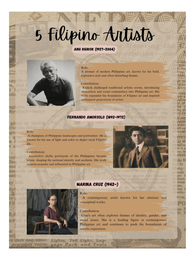 5 Filipino Artists and Their Contribution | PDF