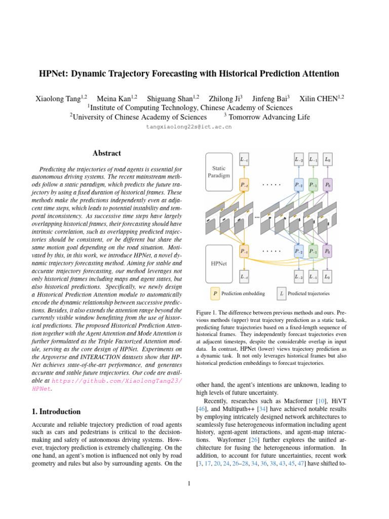 Tang Et Al. - 2024 - HPNet Dynamic Trajectory Forecasting With ... Tang Et Al. - 2024 - HPNet Dynamic Trajectory Forecasting With ...