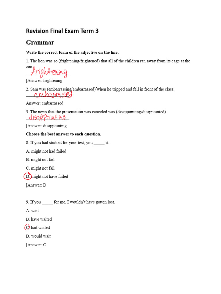 Revision Final Term 3 | PDF