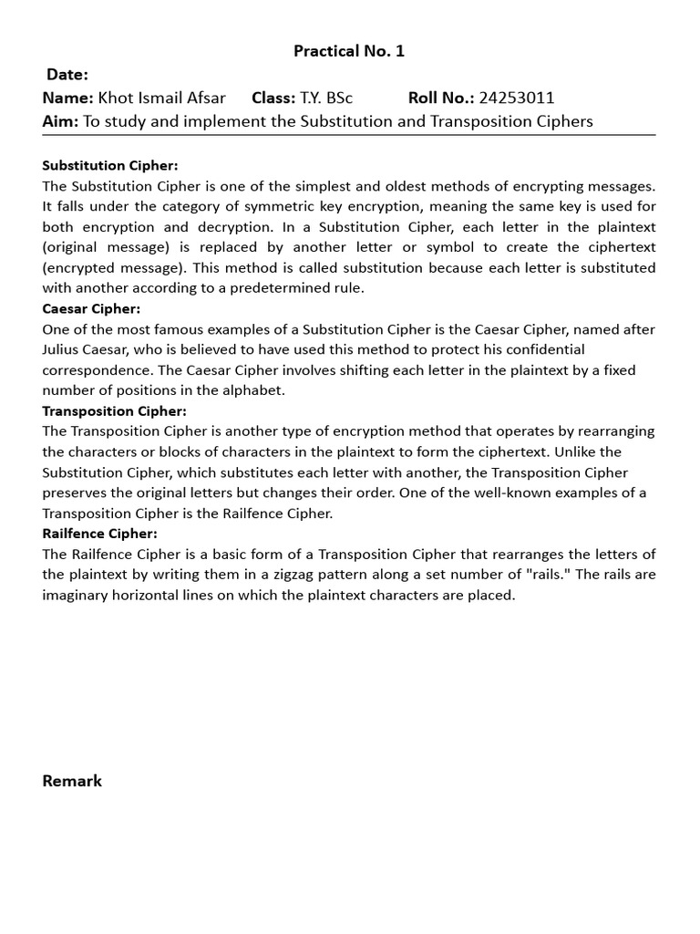 INS Practical 1-5 Ismail | PDF