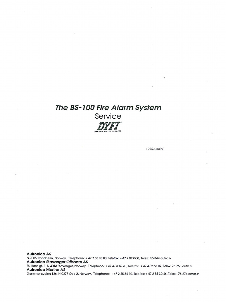 Service Autronica BS-100 | PDF