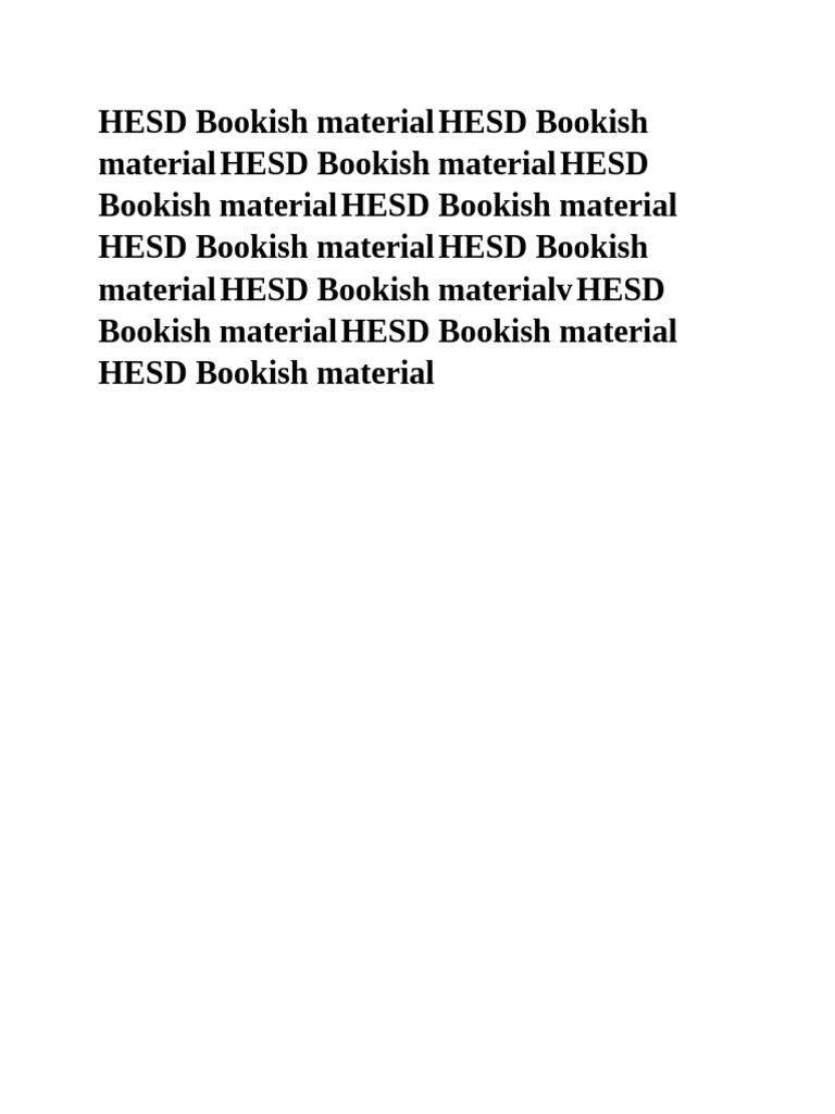 HESD Bookish Material | PDF
