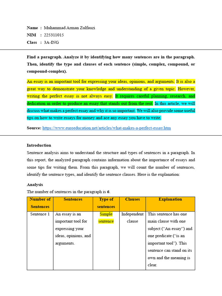 IDENTIFYING SENTENCES IN A PARAGRAPH - Muhammad Arman Zulfauzi - 3A-ING ...