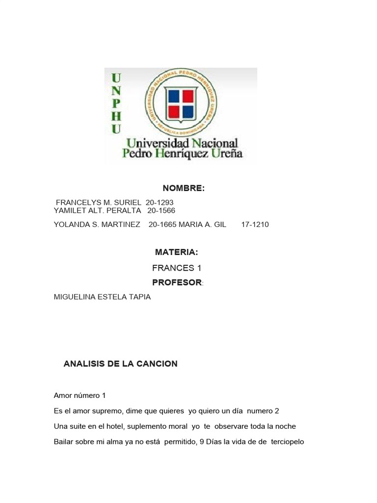 Analisis de La Cancion (1) Grupo | PDF