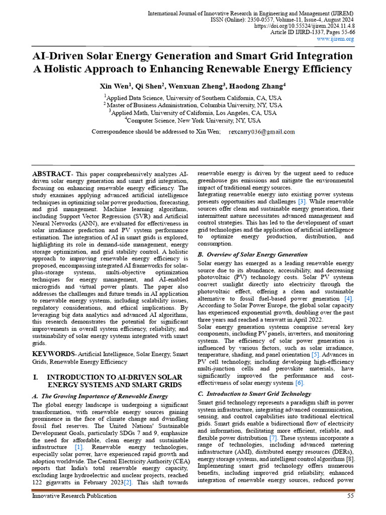 8 AI Driven Solar Energy Generation and Smart Grid Integration A ...