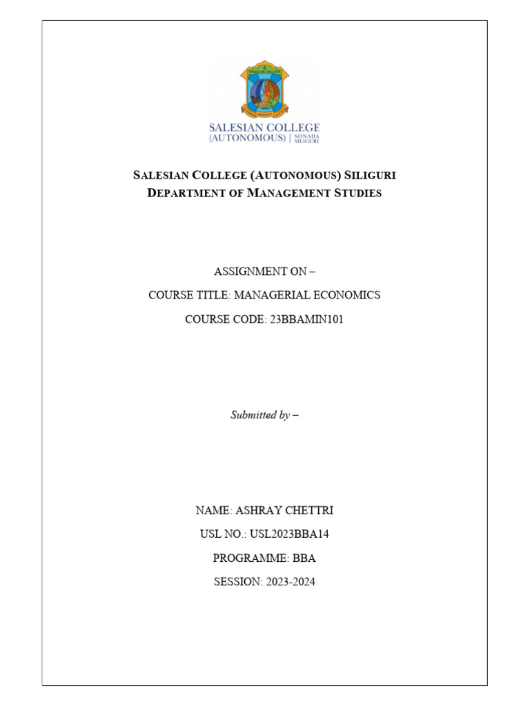 Eco Assignment | PDF