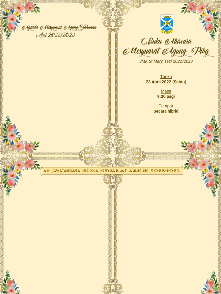 SMK ST Mary, Sesi 2022/2023: Tarikh | PDF