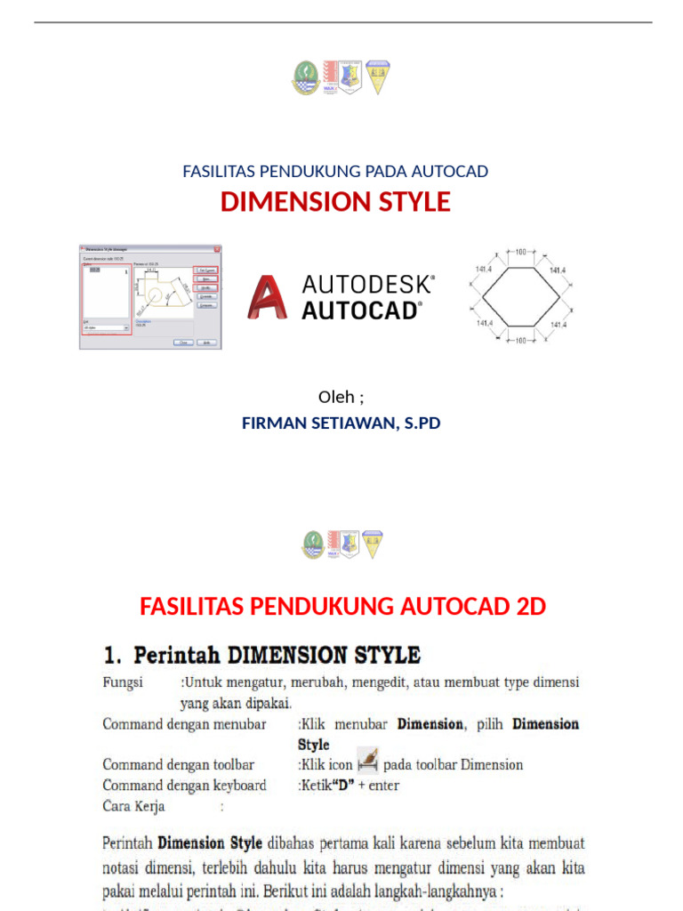 Fasilitas Pendukung Autocad Dimensi | PDF