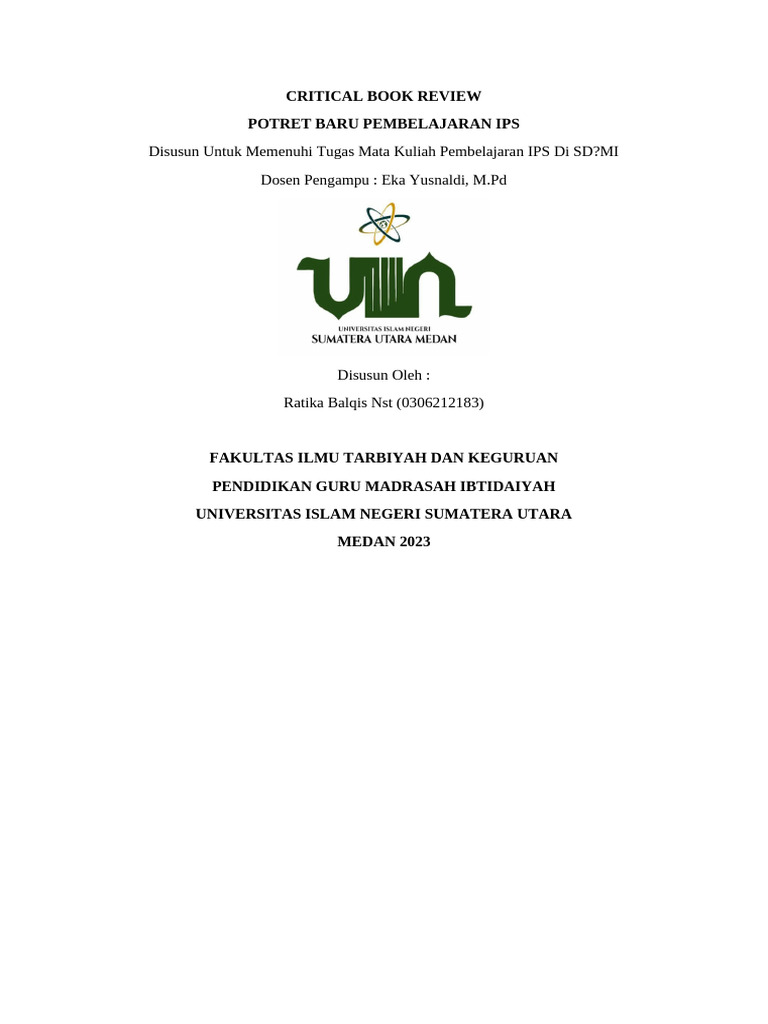 CBR IPS - Ratika Balqis NST | PDF