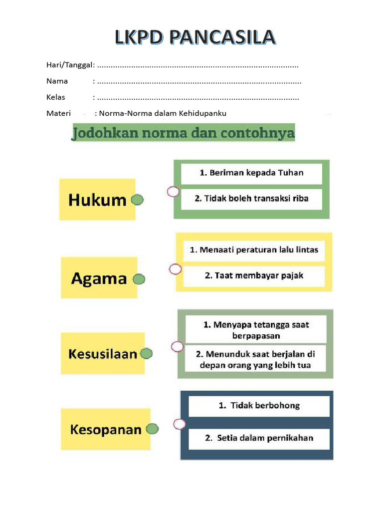 LKPD Pancasila Norma | PDF