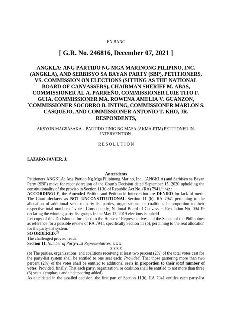 Angkla v. Comelec | PDF