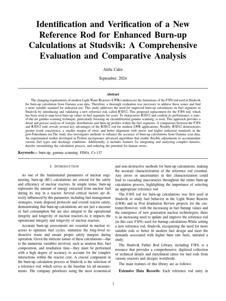 Identification and Verification of A New Reference Rod For Enhanced ...