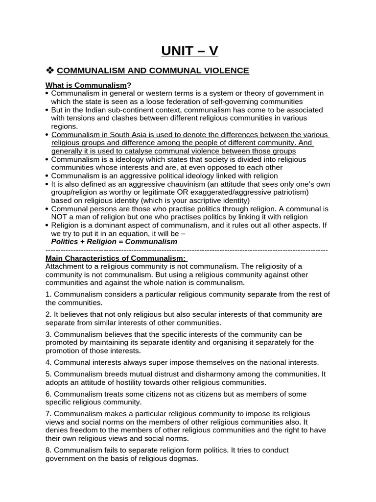Communalism and Communal Violence | PDF