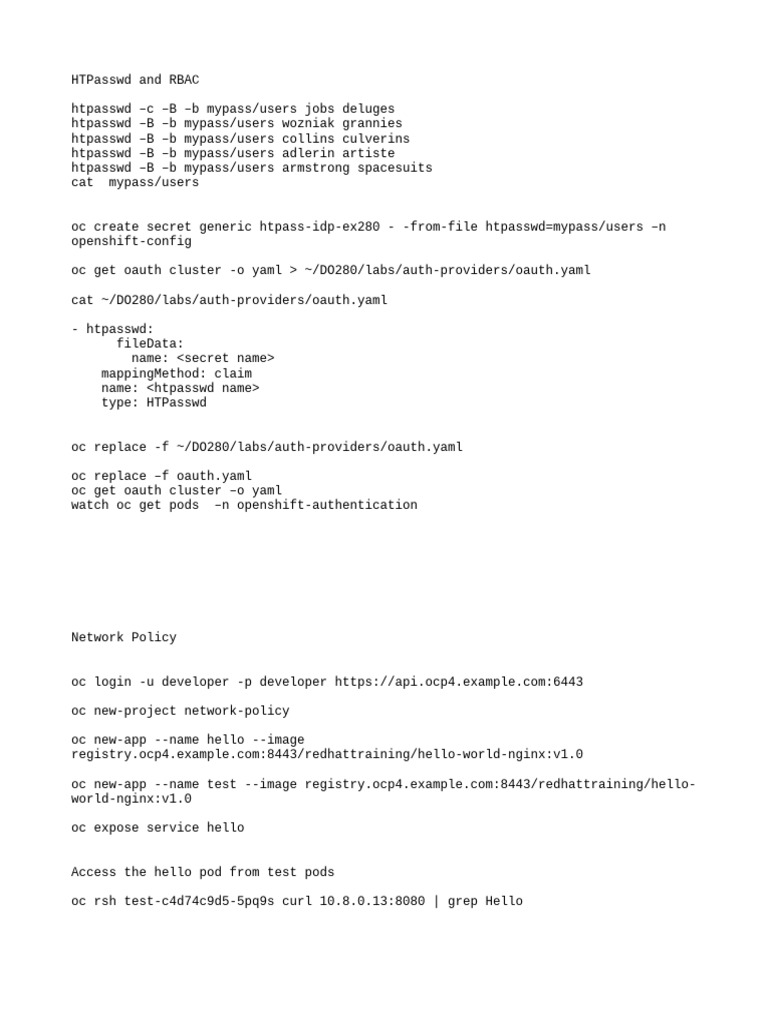 Ex280 Network Policy | PDF