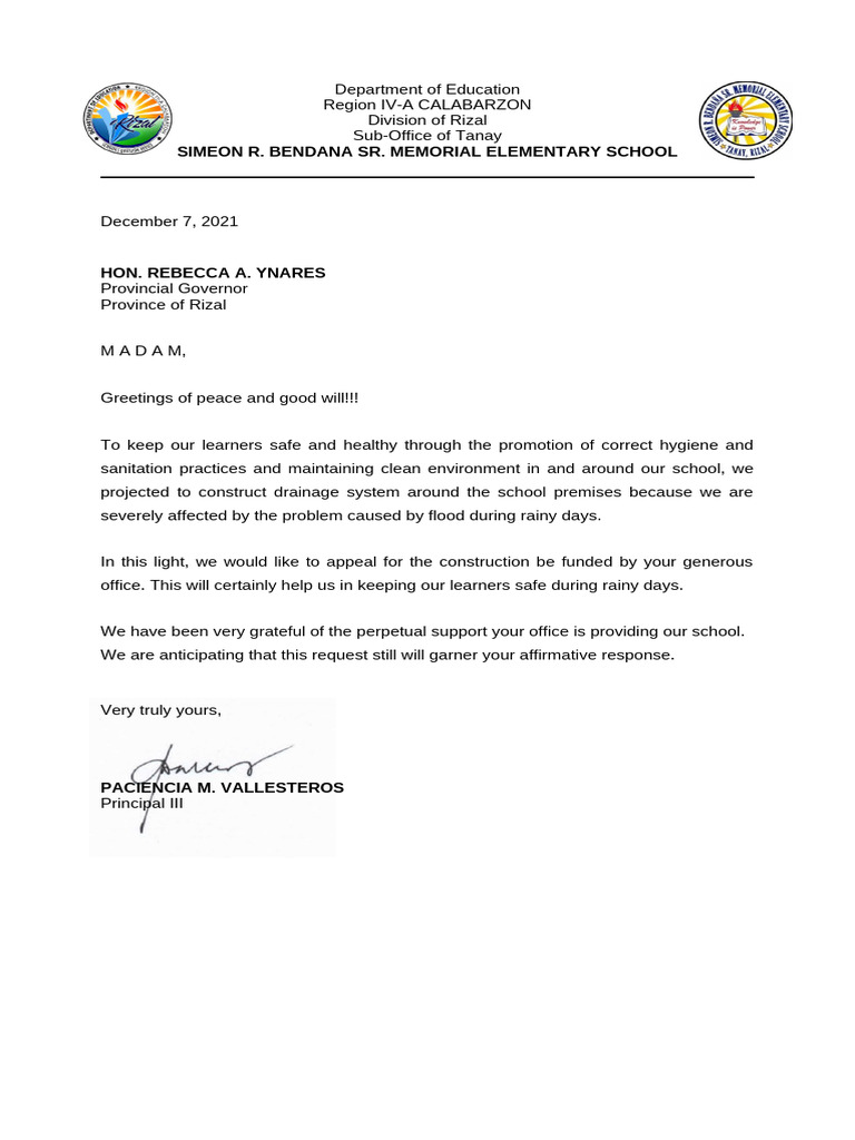 Request Letter Drainage | PDF